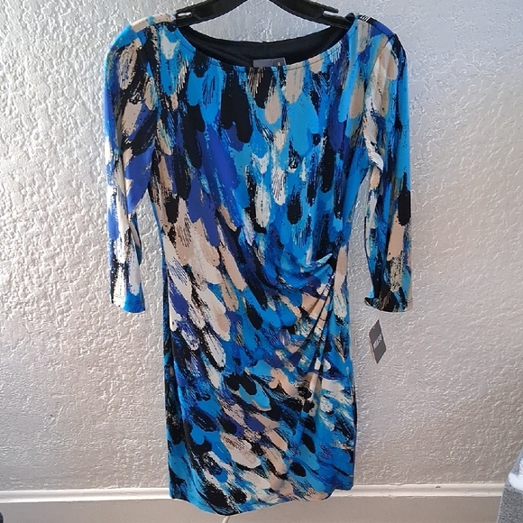Muse | Dresses | Muse Asymmetrical Blue 34 Sleeve Dress | Poshmark